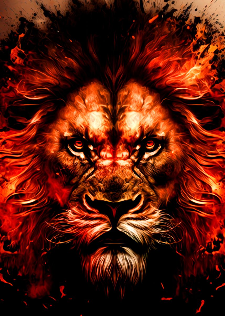 'Lion' Poster by Tiker Arts | Displate