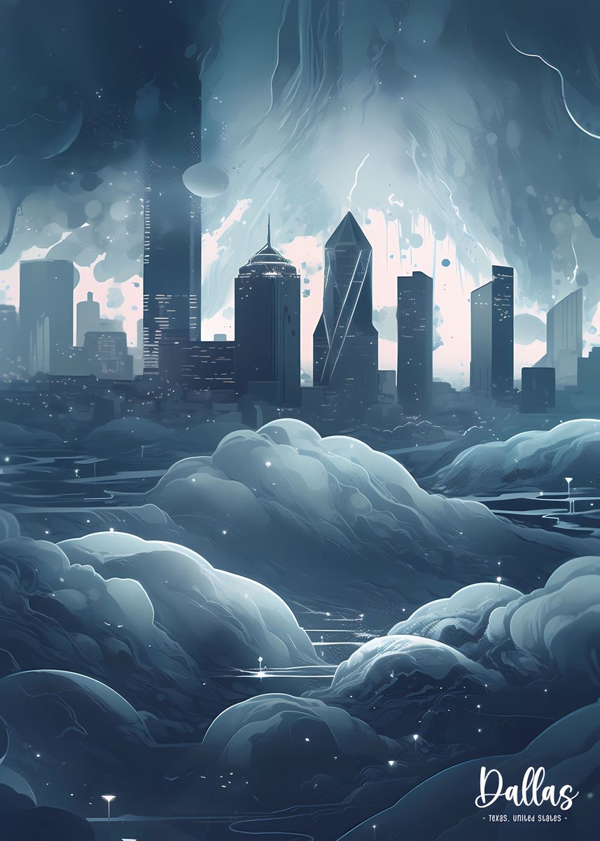 'Dallas Urban scenery' Poster, picture, metal print, paint by Marlo ...