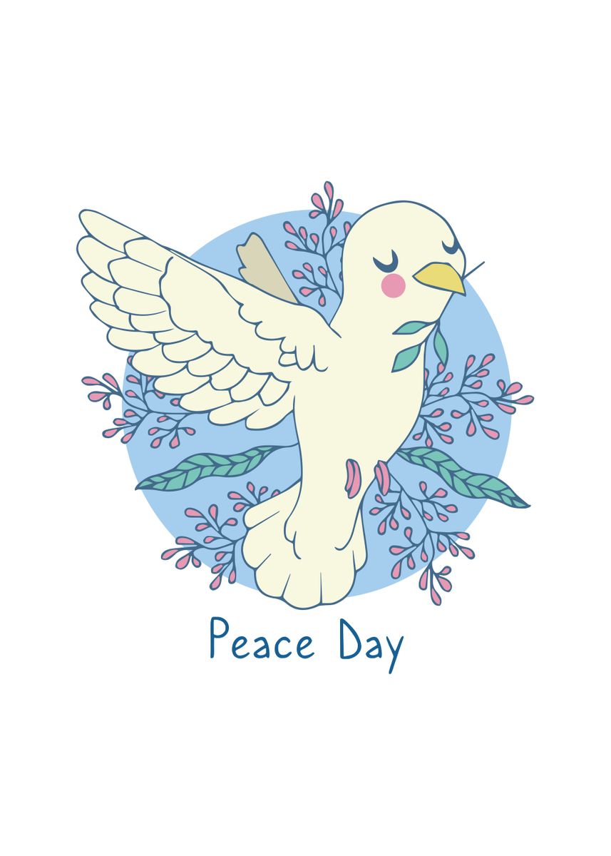 'Peace Day Bird' Poster, picture, metal print, paint by Reality Art ...