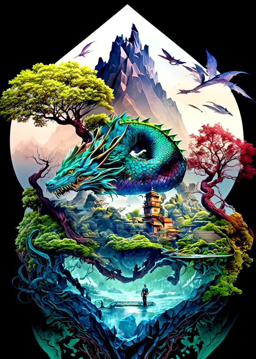 'Fantasy Landscape' Poster, picture, metal print, paint by davisd lee ...