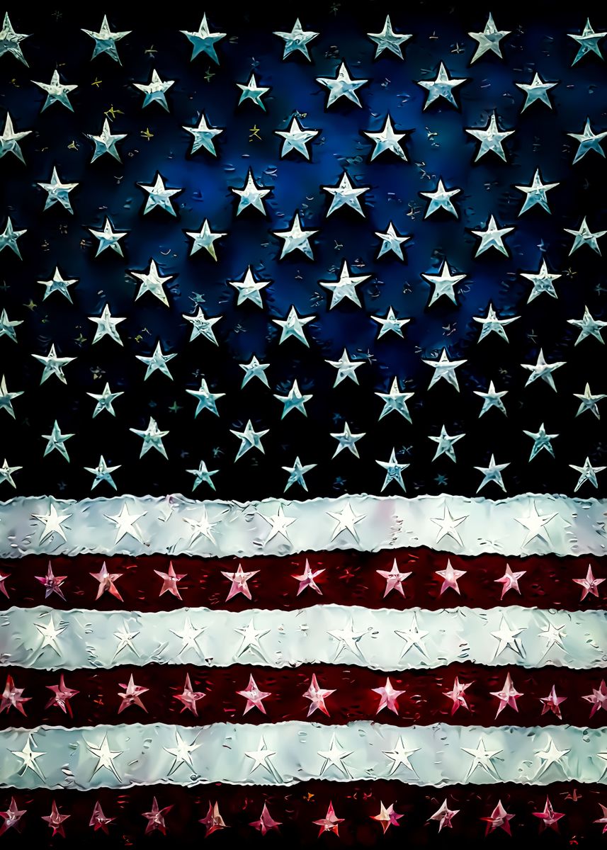 'American Flag ' Poster, picture, metal print, paint by AlycePreston ...