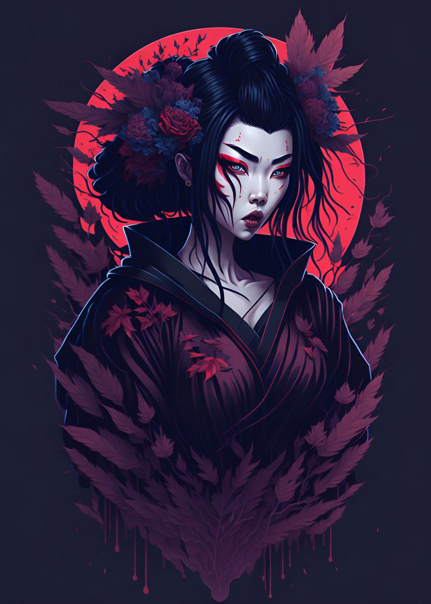 'Ethereal Geisha Grace' Poster by jodotodesign | Displate
