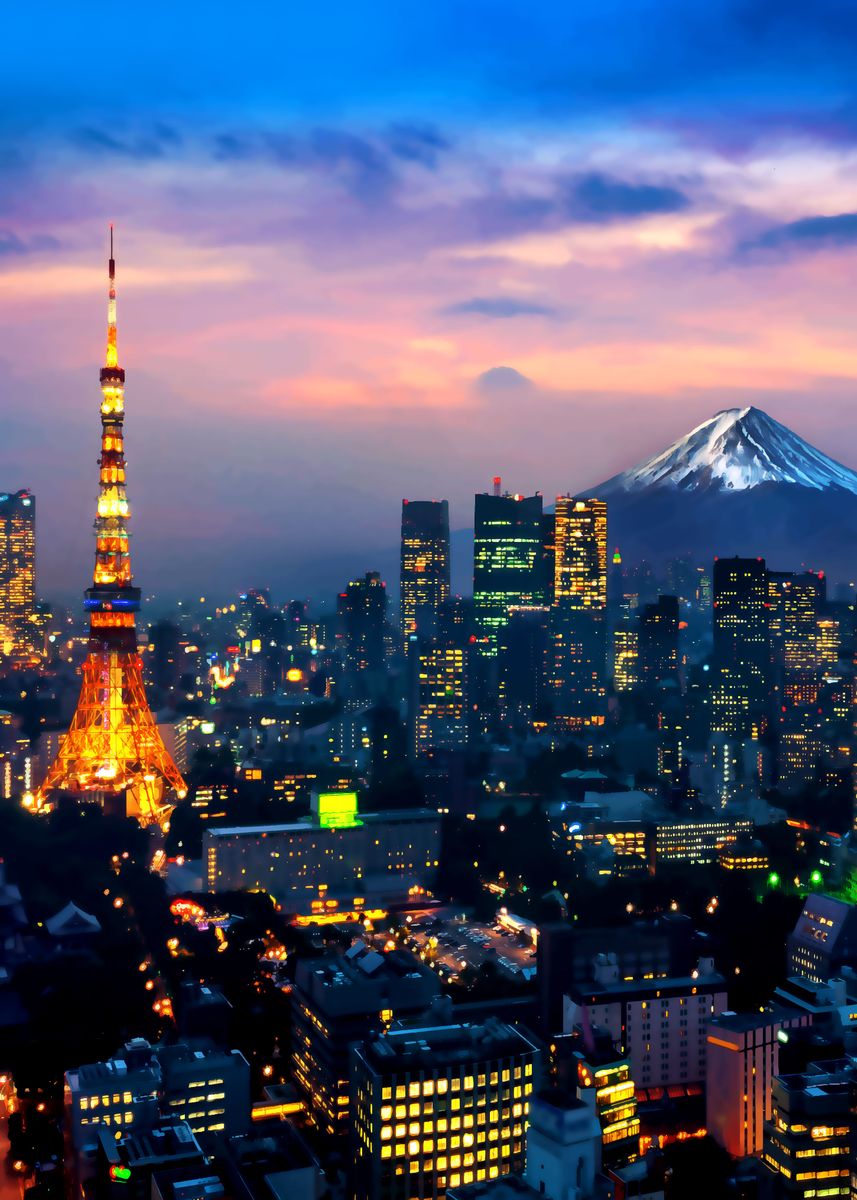 'tokyo mountain in japan' Poster by jaydenjtu Nature | Displate