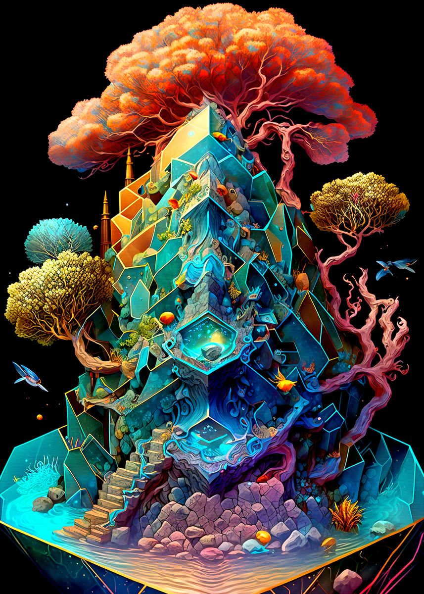 'Fantasy Landscape' Poster, picture, metal print, paint by davisd lee ...