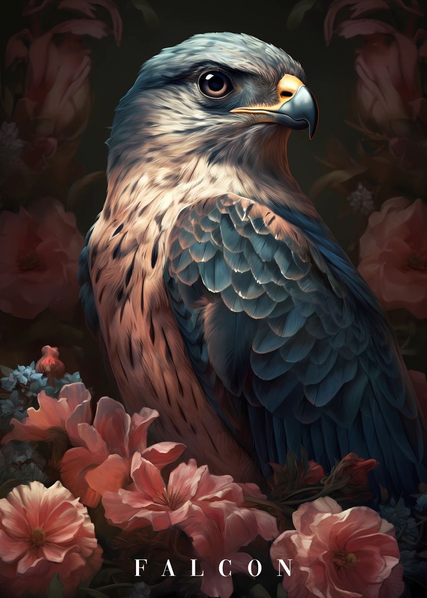 'Falcon Quaint' Poster, picture, metal print, paint by Alazia Oleary ...