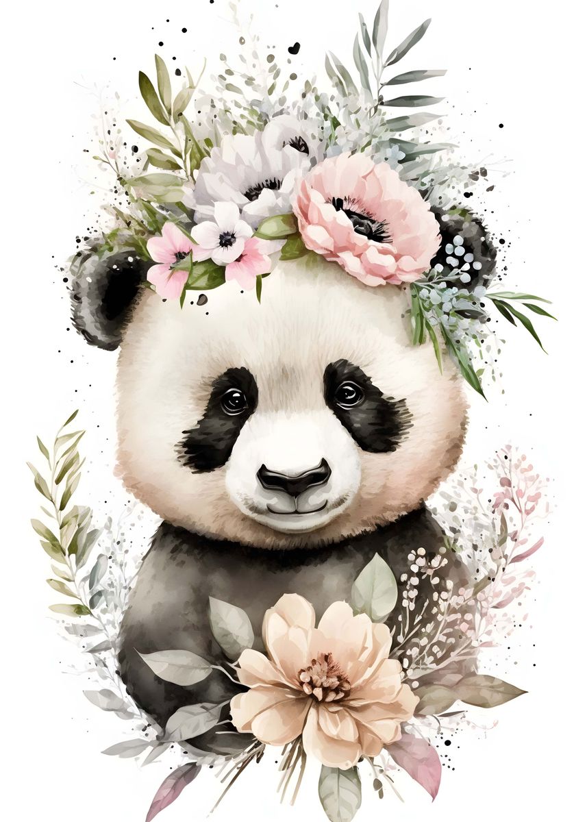 'Baby Panda' Poster, picture, metal print, paint by Sambel Pedes | Displate