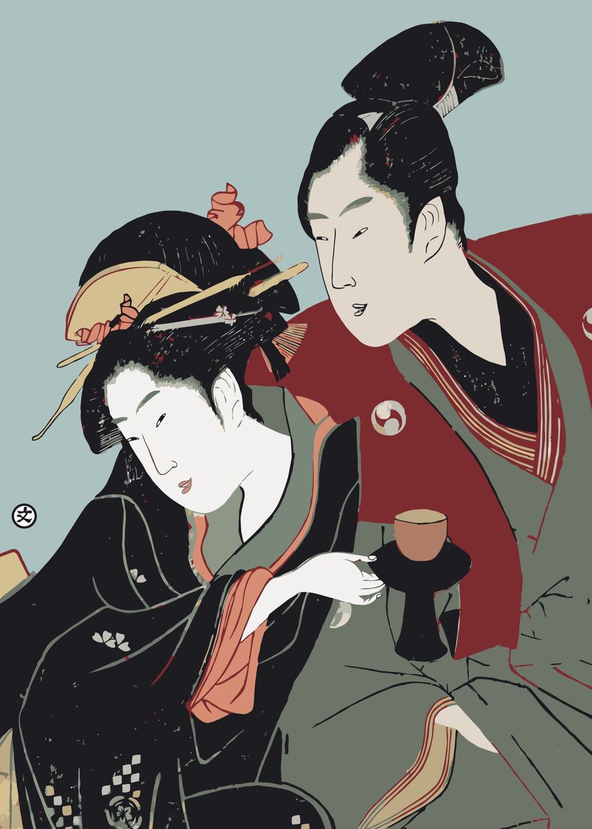 'Japanese Couple' Poster, picture, metal print, paint by Long Shot ...