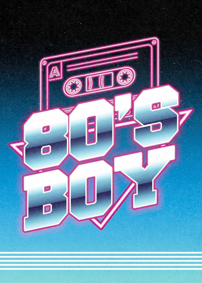 '80s Boy' Poster, picture, metal print, paint by Adam | Displate