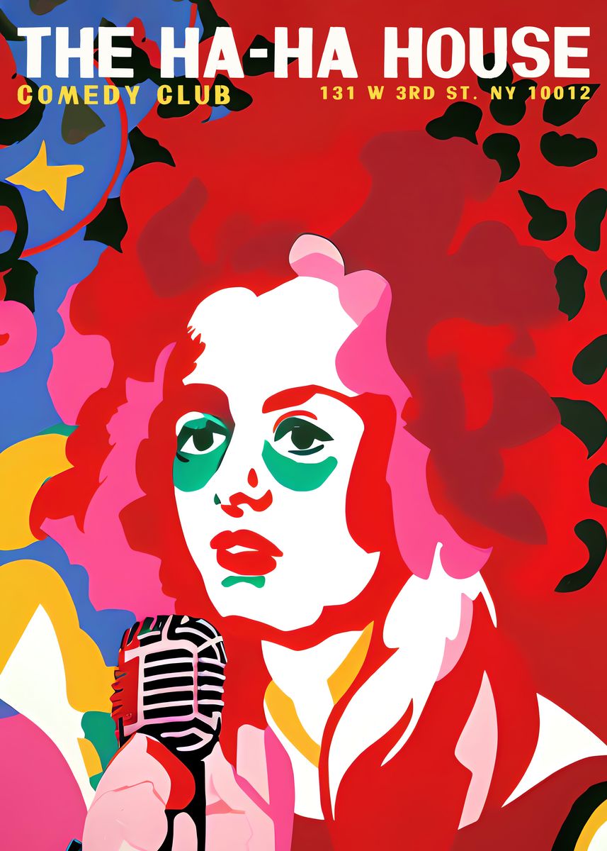 'NYC Comedy Club Poster' Poster, picture, metal print, paint by BluePinkPanther | Displate