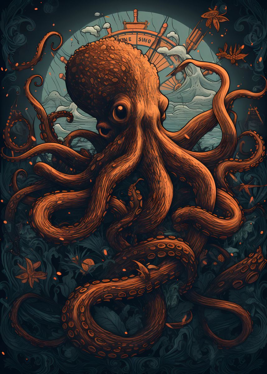 'Kraken Fantasia' Poster by Meriah Schneider | Displate
