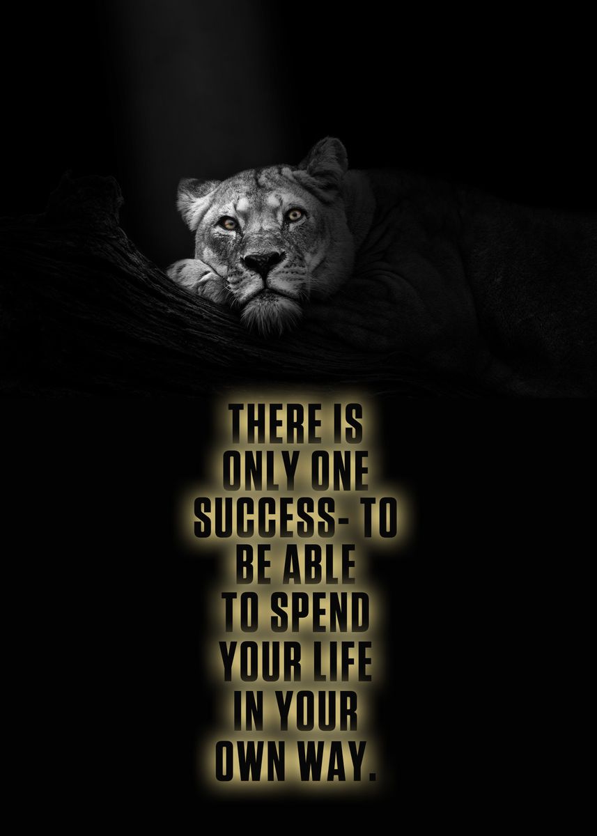 'THERE IS ONLY ONE SUCCESS' Poster, picture, metal print, paint by Van ...