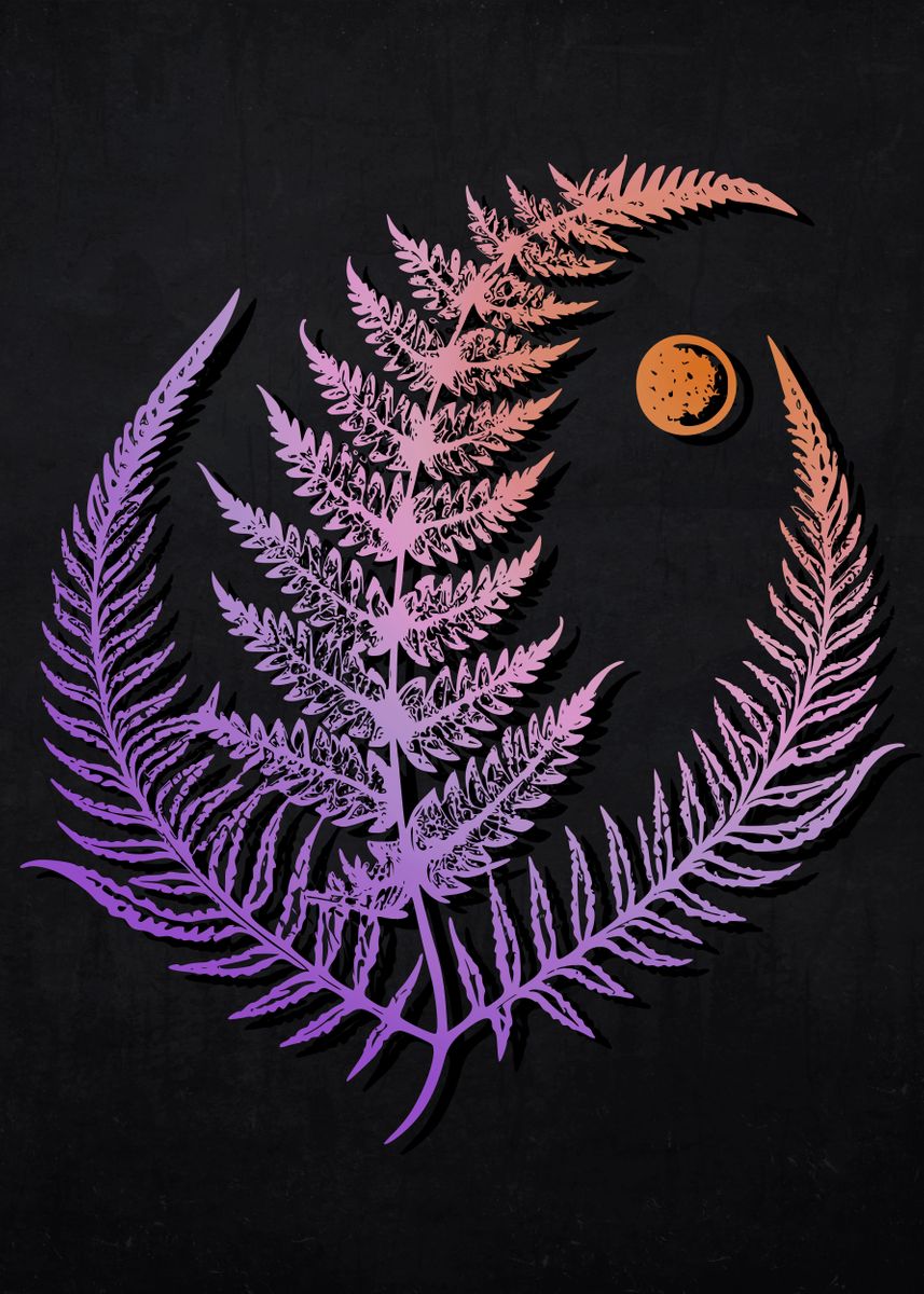 'Magic Witch Fern Colors' Poster, picture, metal print, paint by Ilya ...