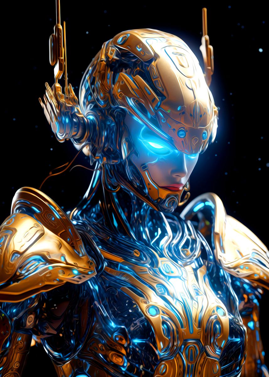 'Fantasy Cyborg Warrior' Poster, picture, metal print, paint by Nguyen ...