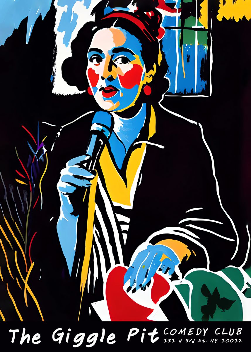 'The Giggle Pit Comedy Club' Poster, picture, metal print, paint by BluePinkPanther | Displate