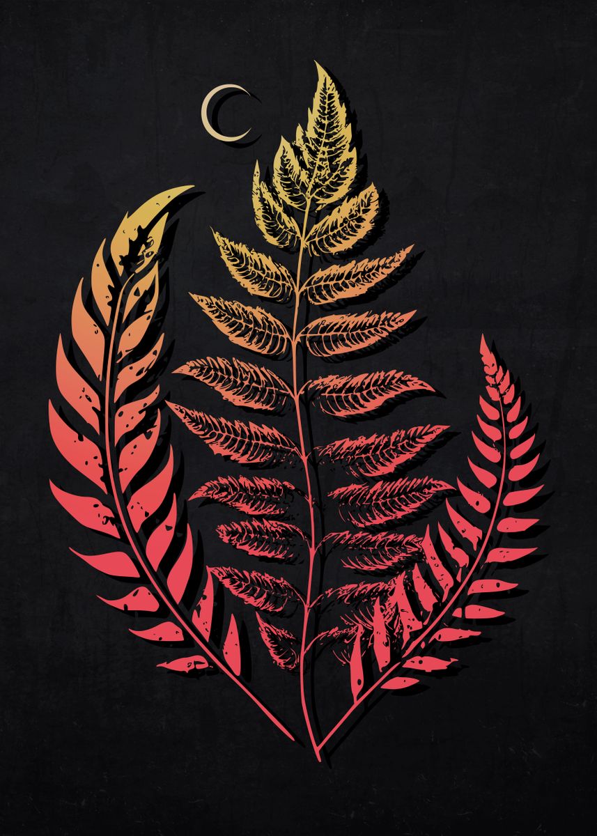 'Magic Witch Fern Colors' Poster, picture, metal print, paint by Ilya ...