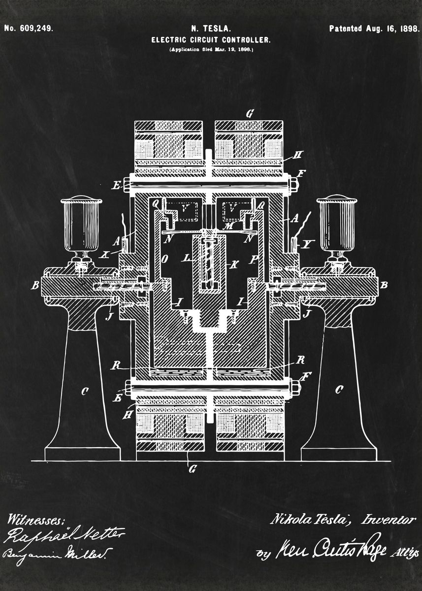 'Electric Circuit patent' Poster, picture, metal print, paint by ...
