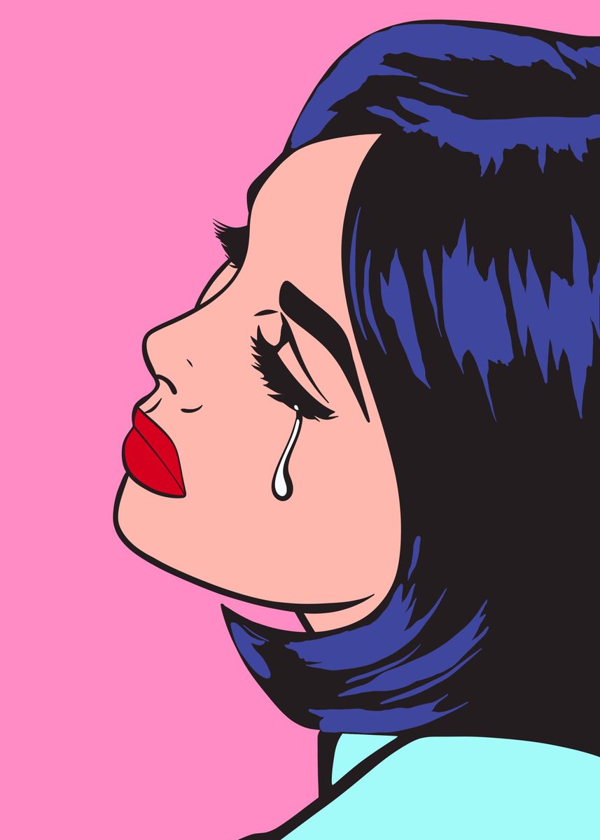 'Sad girl' Poster, picture, metal print, paint by Mild pic | Displate