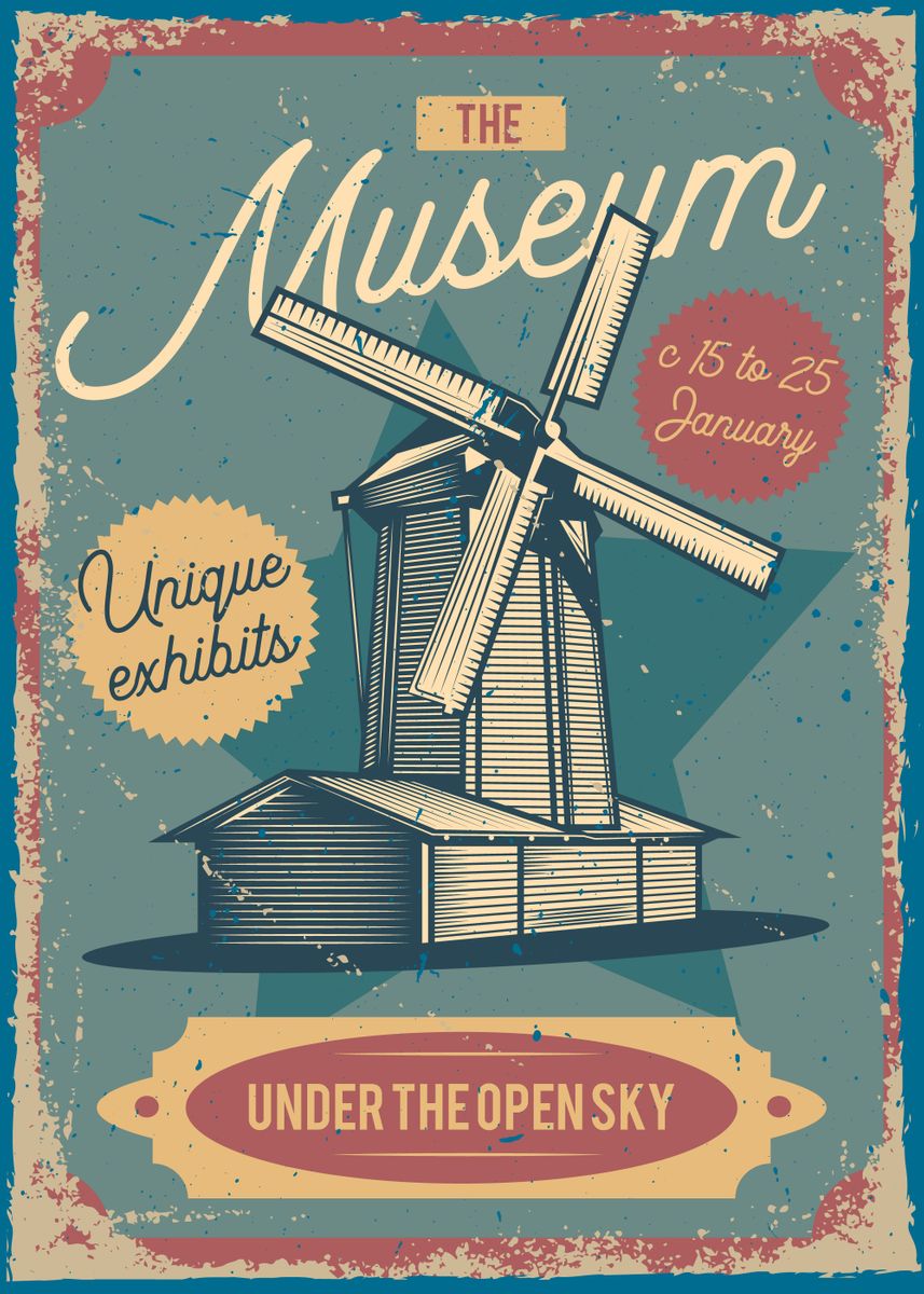 'Vintage Museum' Poster, picture, metal print, paint by 3am | Displate