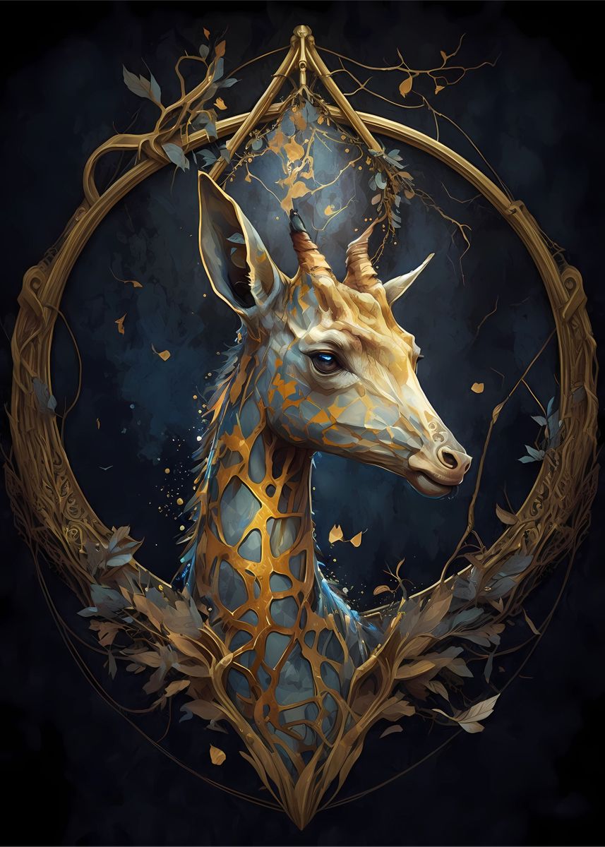 'Giraffe Magic realism' Poster, picture, metal print, paint by Nandita ...