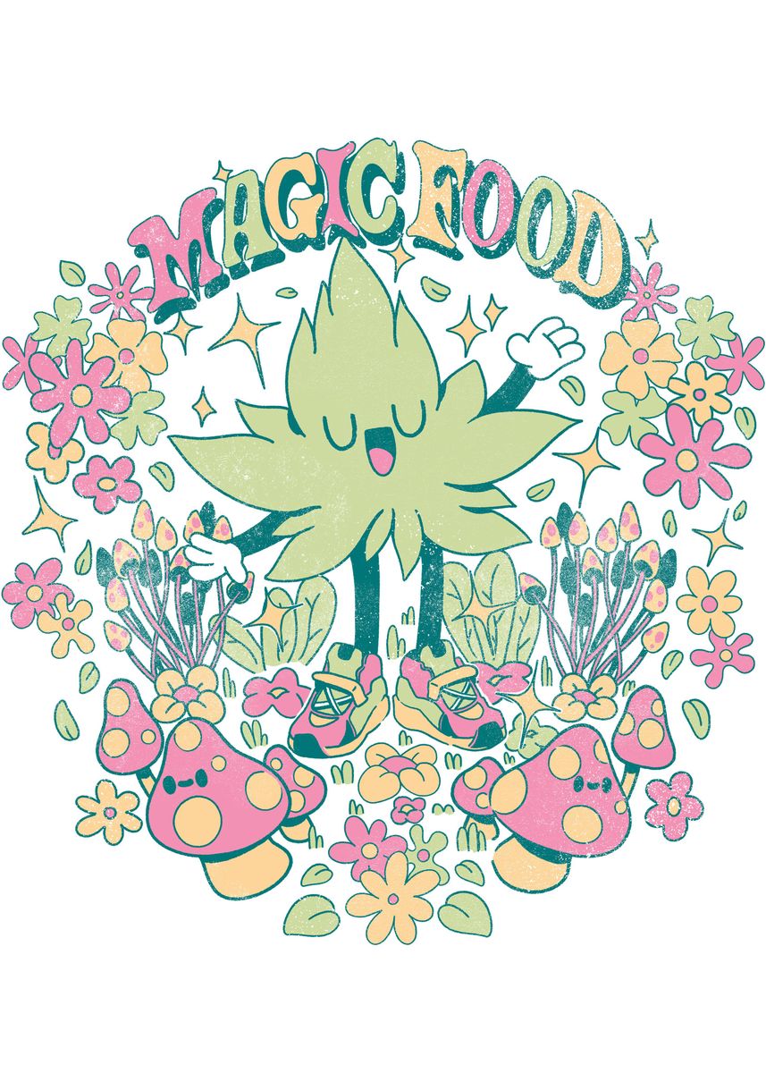 'Magic Food' Poster, picture, metal print, paint by Ilustrata | Displate