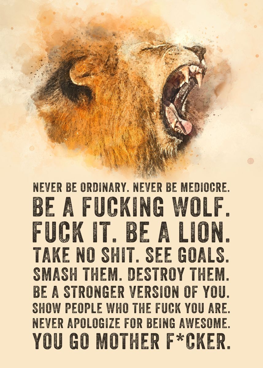 'Be A Lion' Poster by Van Zelman | Displate