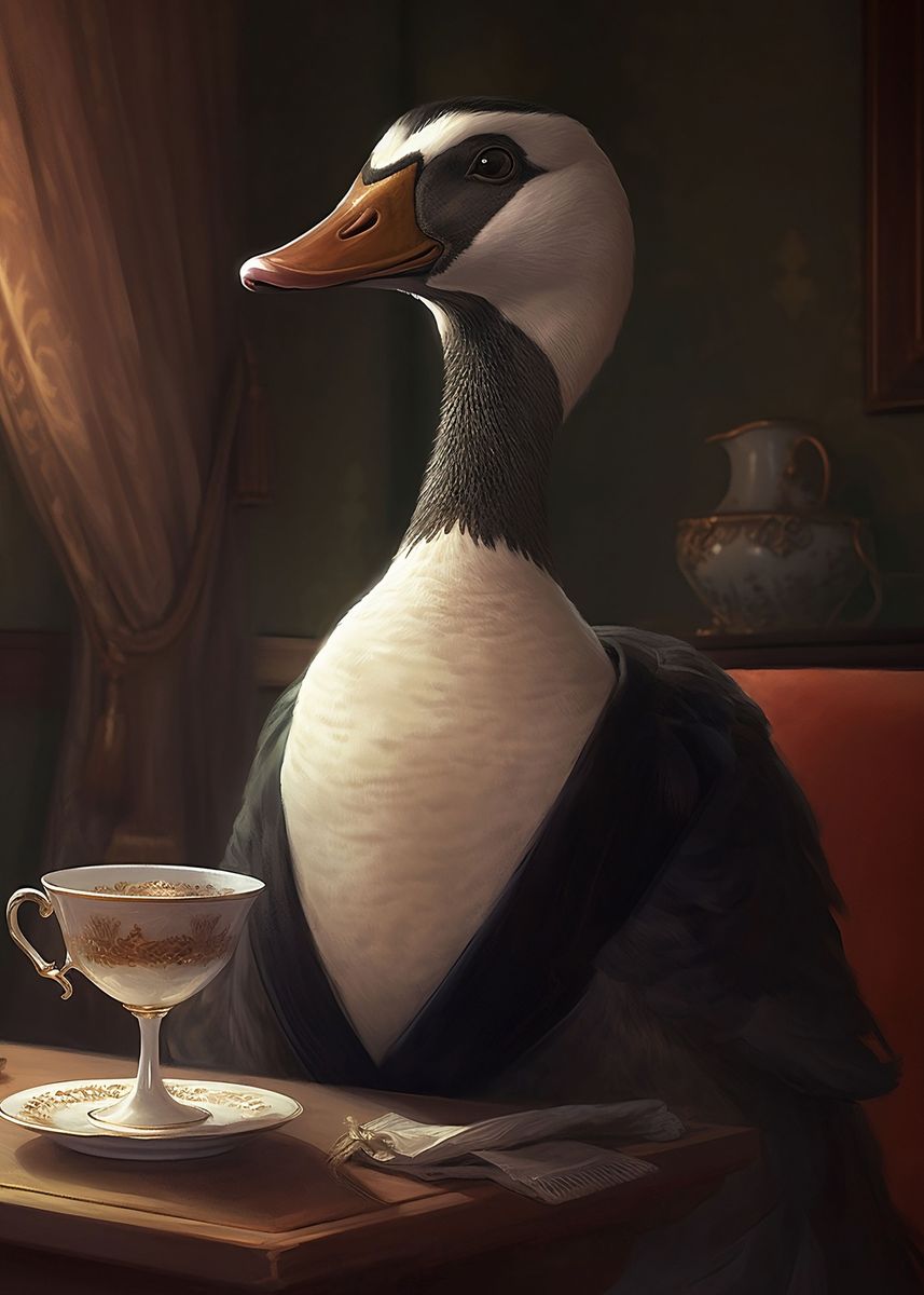 'Noble Mrs Goose' Poster, picture, metal print, paint by ...