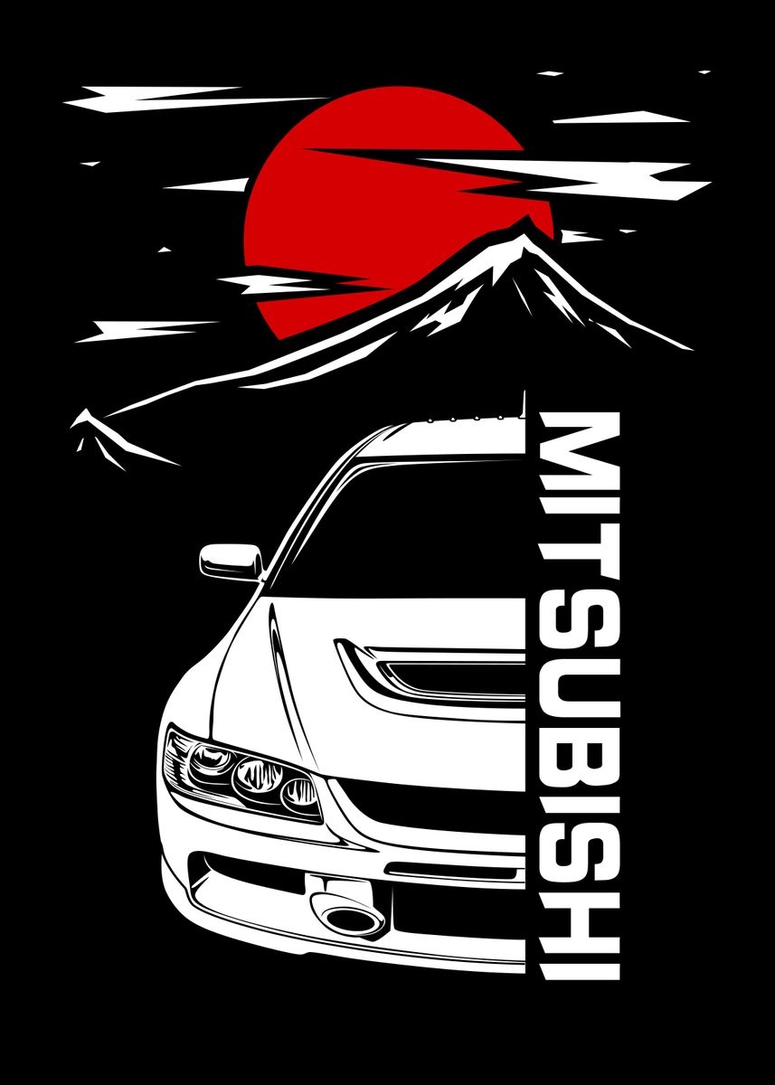 'Mitsubishi Evo IX' Poster, picture, metal print, paint by Faissal ...
