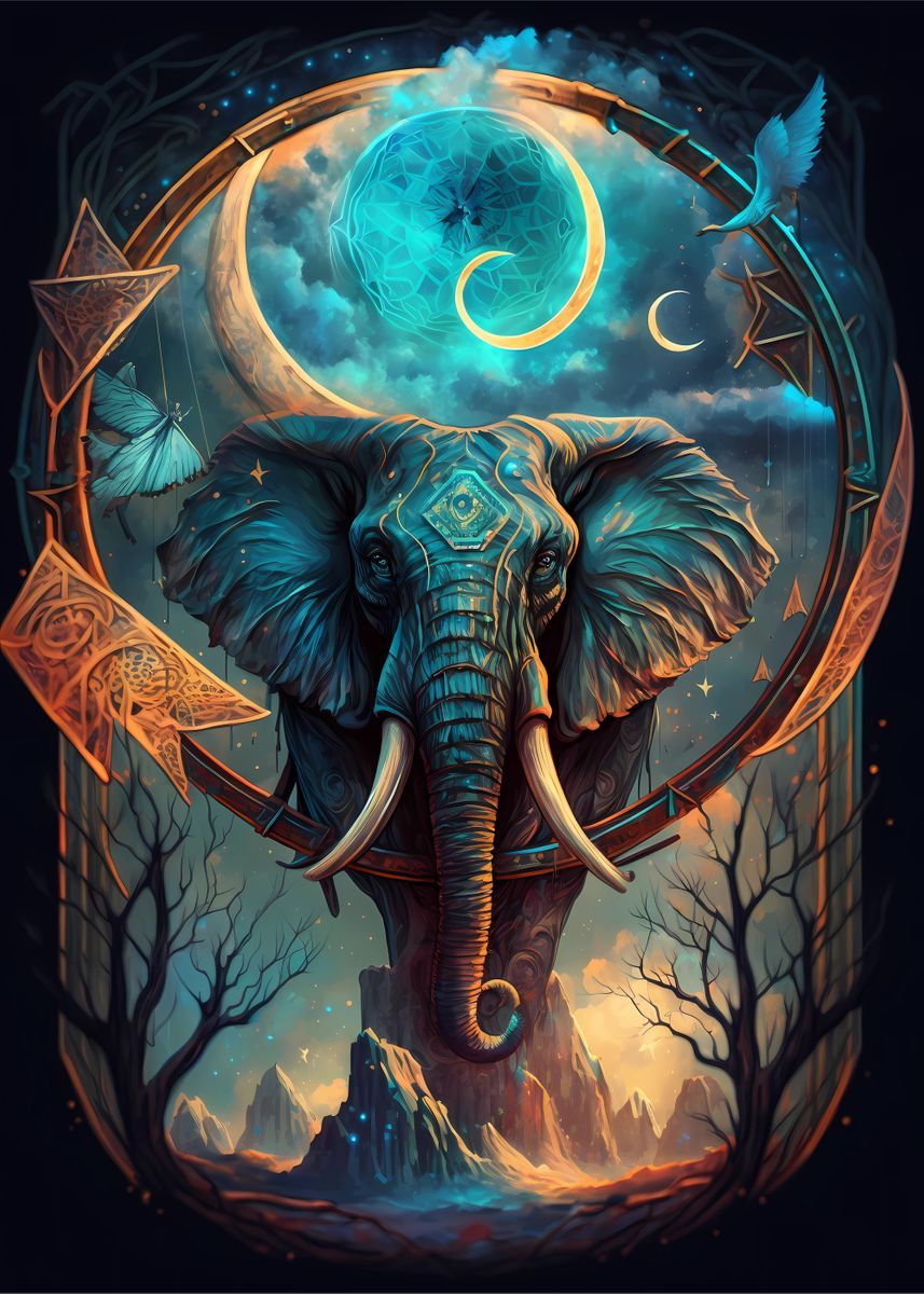 'Elephant Fiction' Poster, picture, metal print, paint by Nandita Best ...