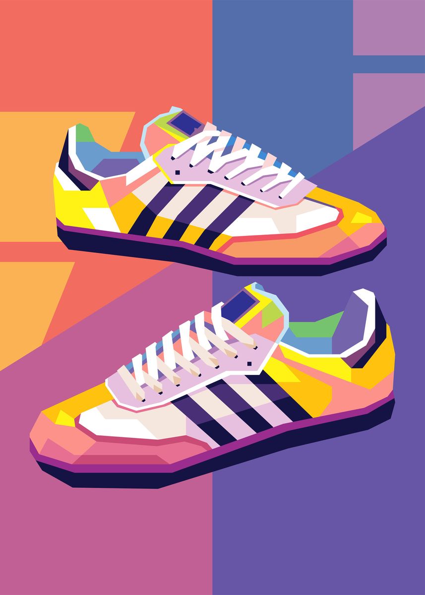 'Shoes Art' Poster, picture, metal print, paint by Indra | Displate