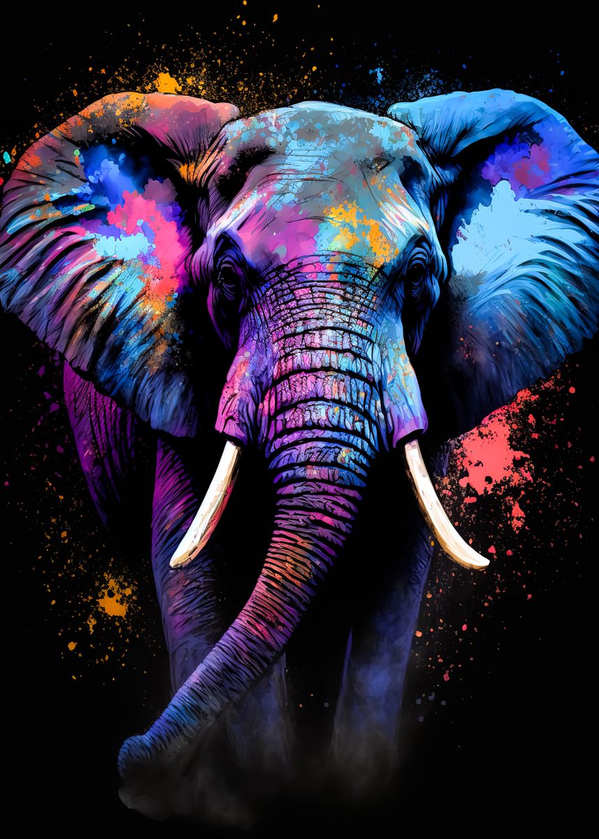 'Elephant Colorful' Poster by Funny Game | Displate