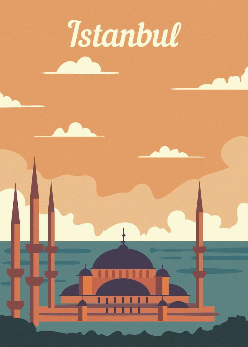 'Istanbul city skyline' Poster, picture, metal print, paint by Le Thi ...