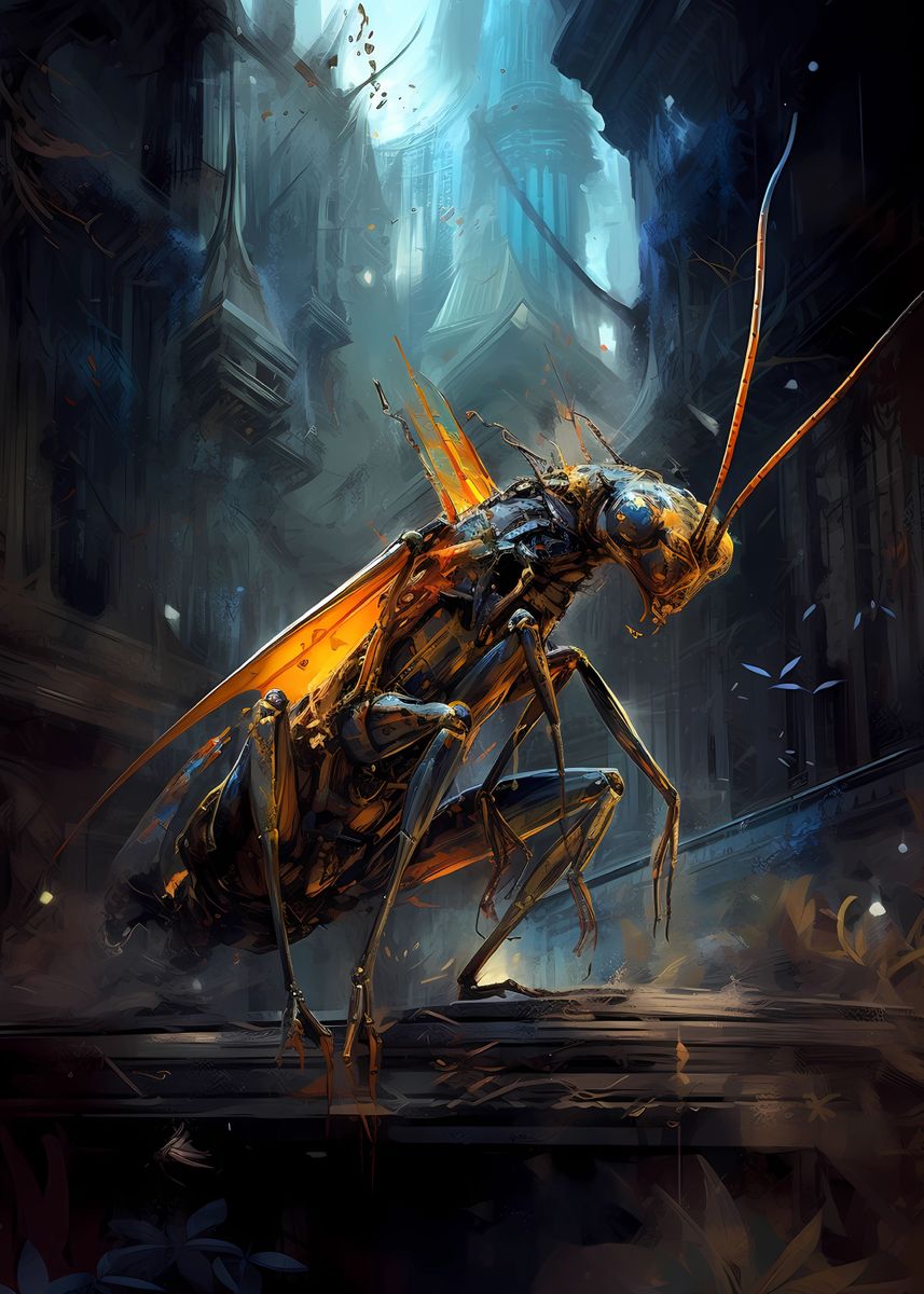 'Praying Mantis Mythology' Poster, picture, metal print, paint by ...