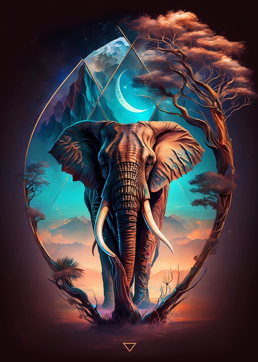 'Elephant Magic kingdom' Poster, picture, metal print, paint by Calia ...