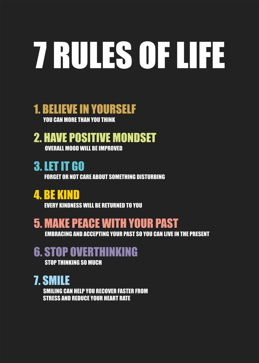'rules of life' Poster by Ratna Mutia Dewi | Displate