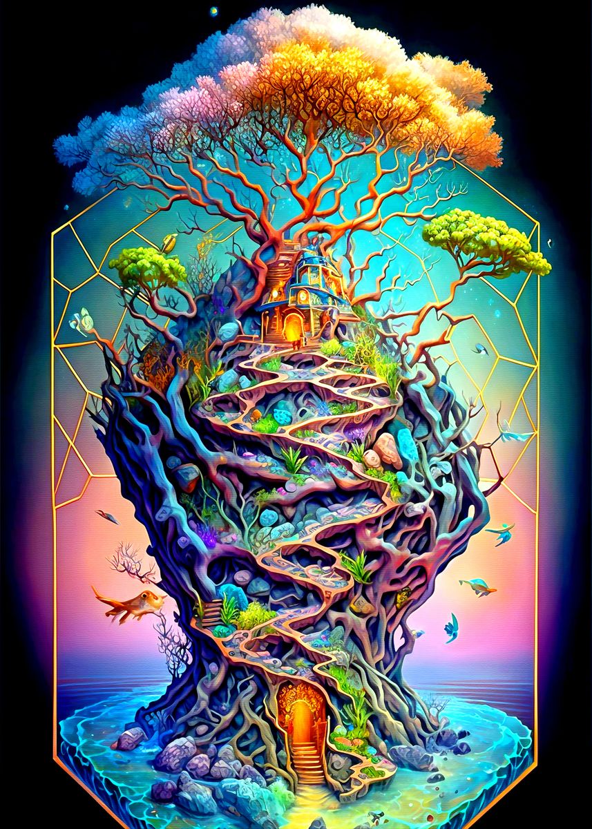 'Fantasy Landscape' Poster, picture, metal print, paint by davisd lee ...