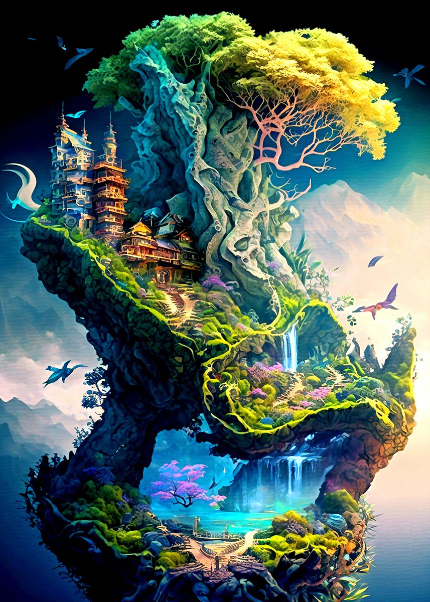 'Fantasy Landscape' Poster, picture, metal print, paint by davisd lee ...