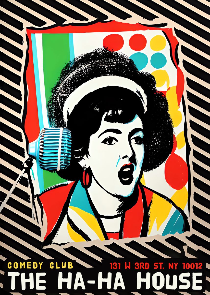 'New York City Comedy Club' Poster, picture, metal print, paint by ...