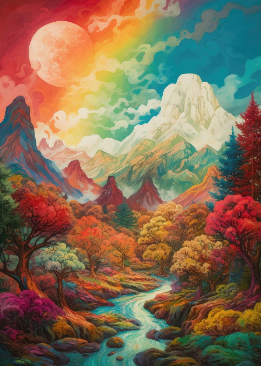'Oil Painting landscape' Poster, picture, metal print, paint by Digital ...
