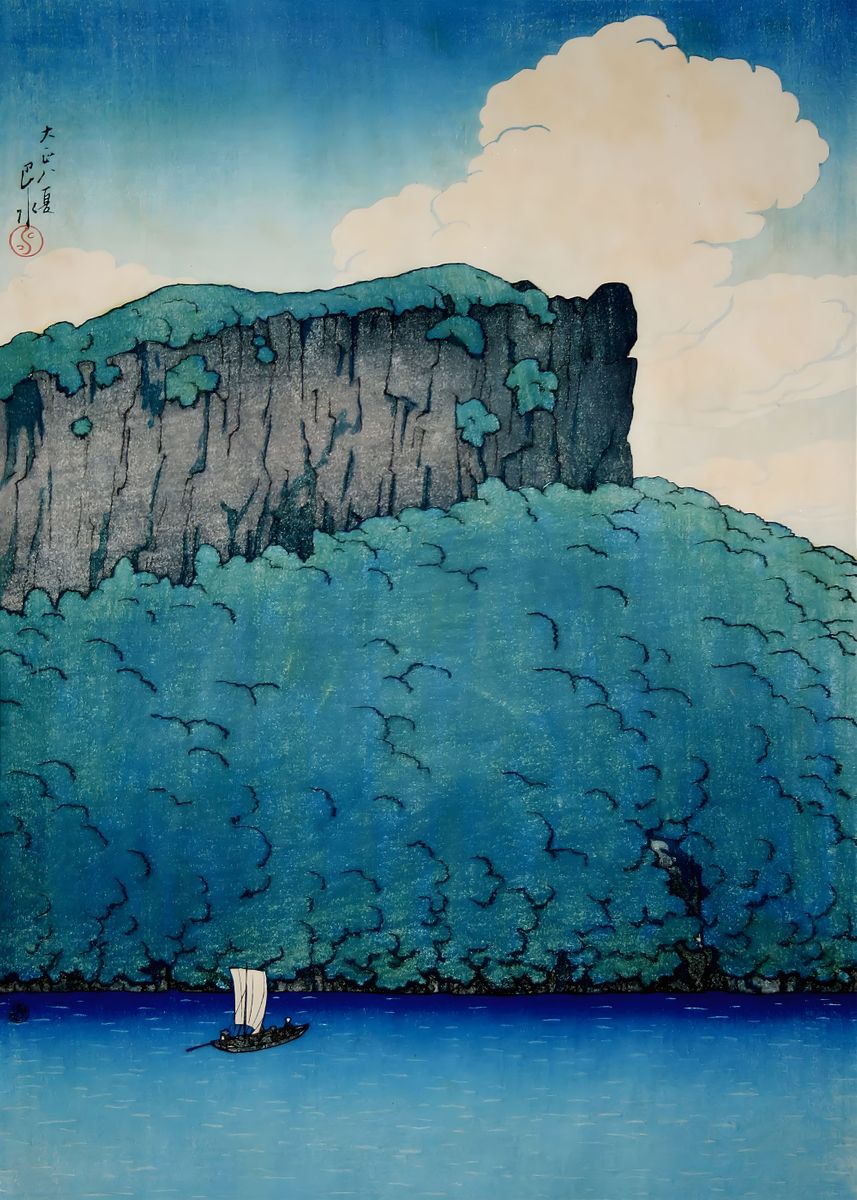 'Ukiyo e Senjomaku Cliff' Poster, picture, metal print, paint by ...