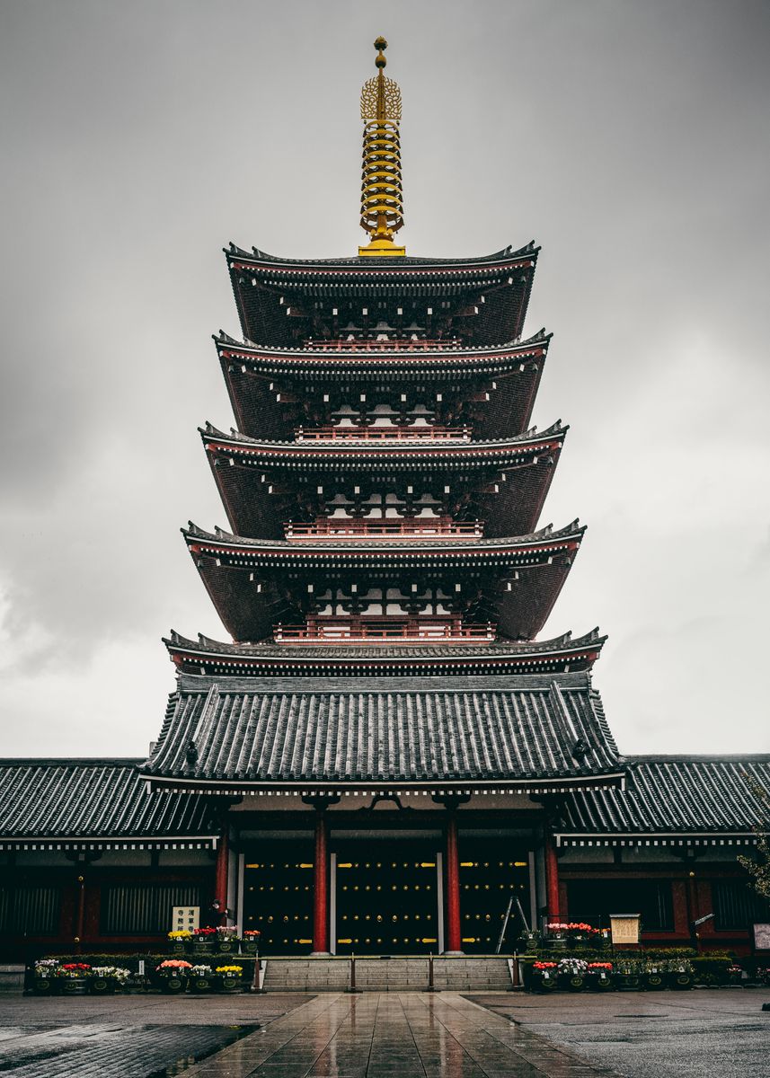 'asakusa shrine' Poster, picture, metal print, paint by nicolas ...