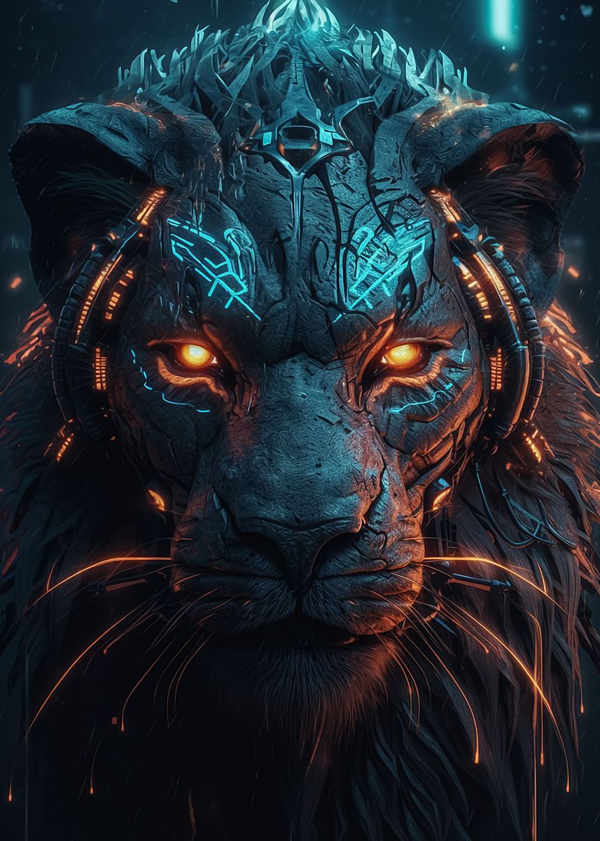 'The Silent and Unruly Lion' Poster, picture, metal print, paint by ...