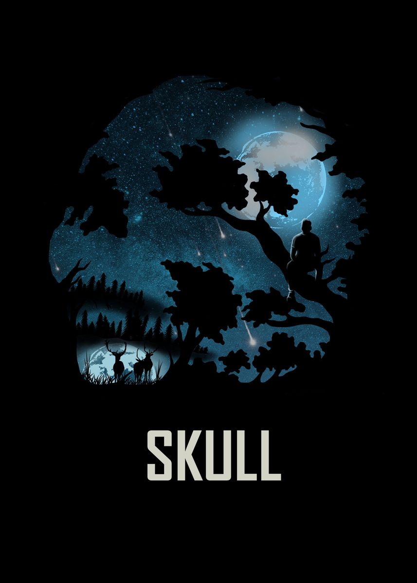 'skull view' Poster, picture, metal print, paint by masn | Displate