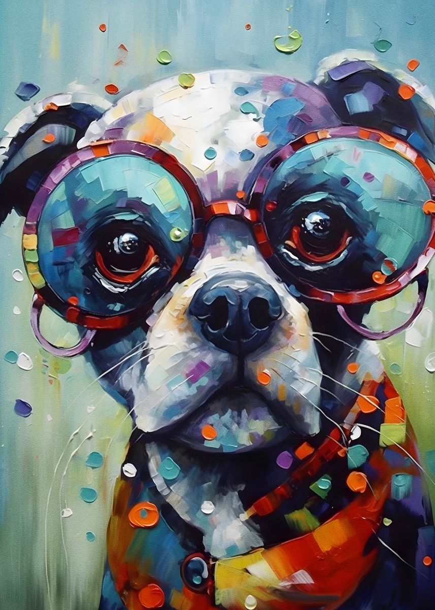 'Cute Dog painting' Poster, picture, metal print, paint by Elz art ...