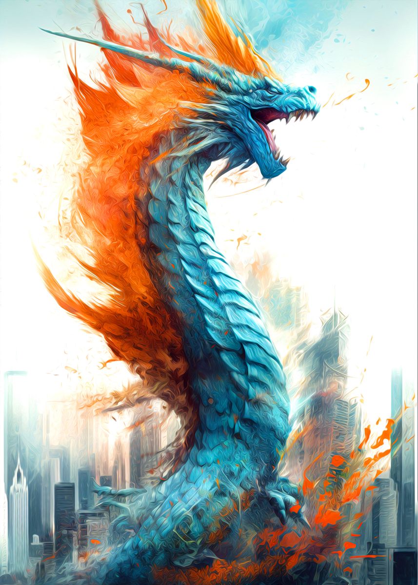 'Dragon' Poster, picture, metal print, paint by tona Billi | Displate