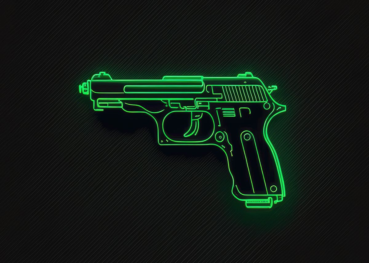 'Gun Neon' Poster by Peter Li | Displate