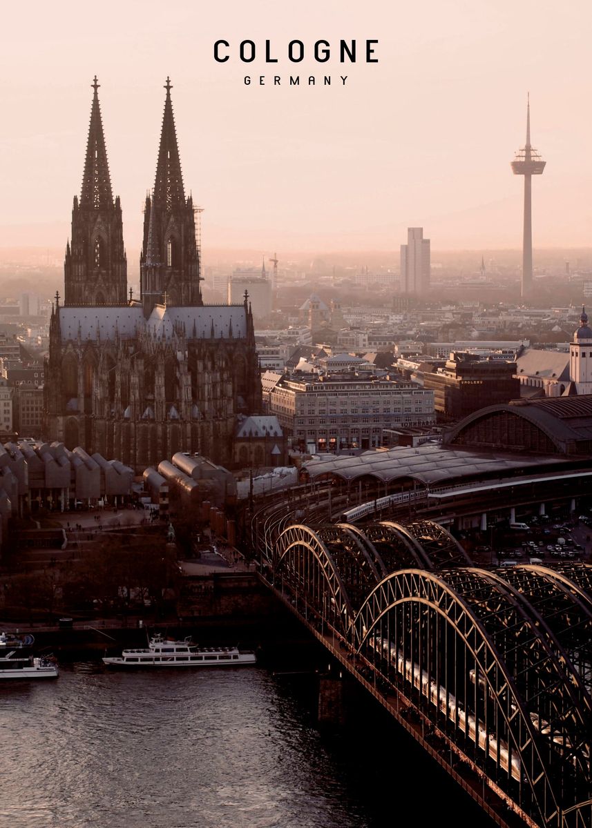 'Cologne ' Poster, picture, metal print, paint by Famous City | Displate