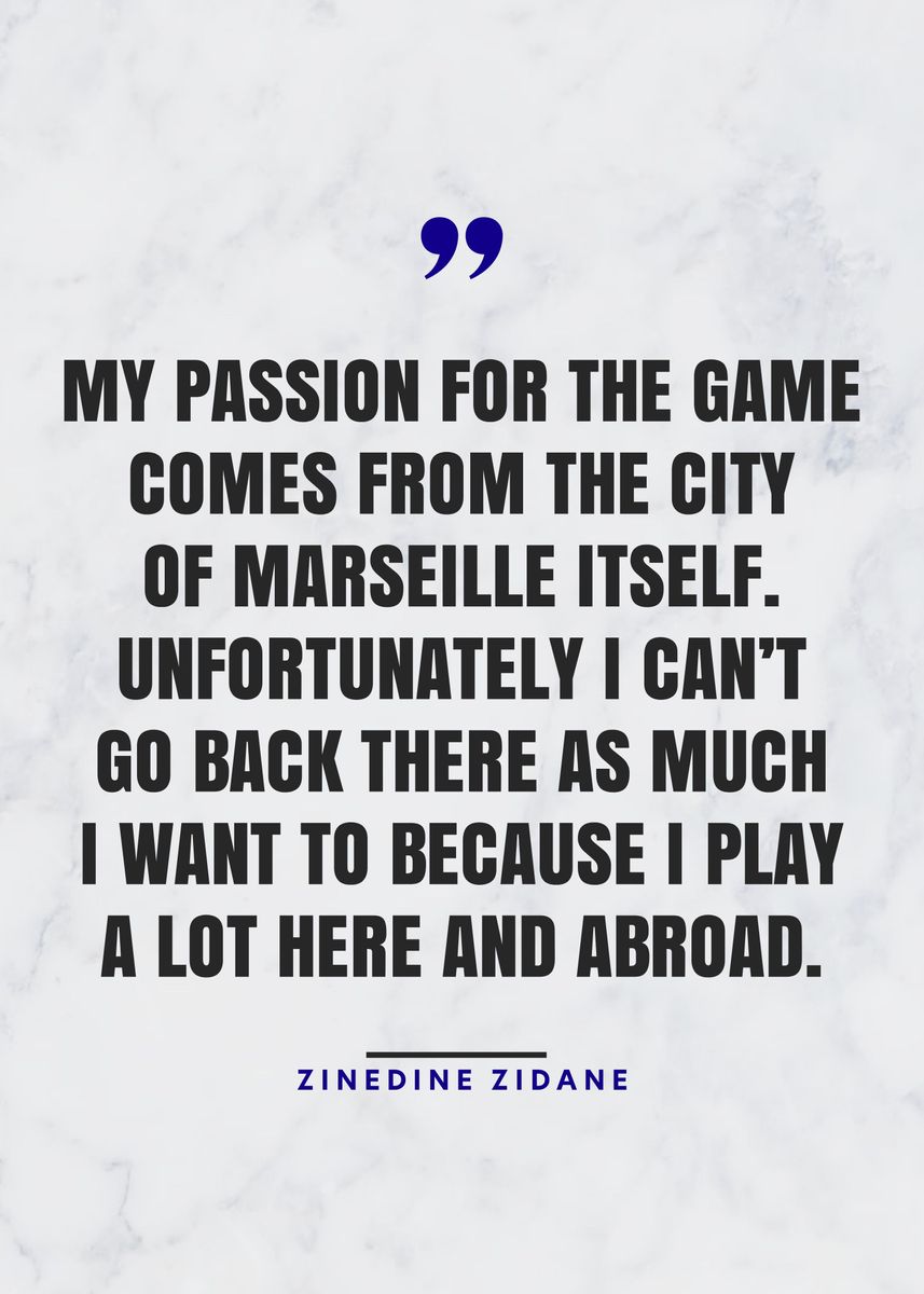 'Zinedine Zidane quotes ' Poster by LANZZ | Displate