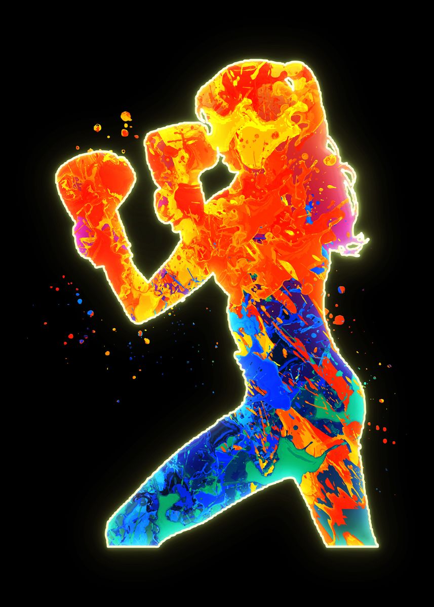 'Boxing Girl ' Poster, picture, metal print, paint by Tony Lee | Displate