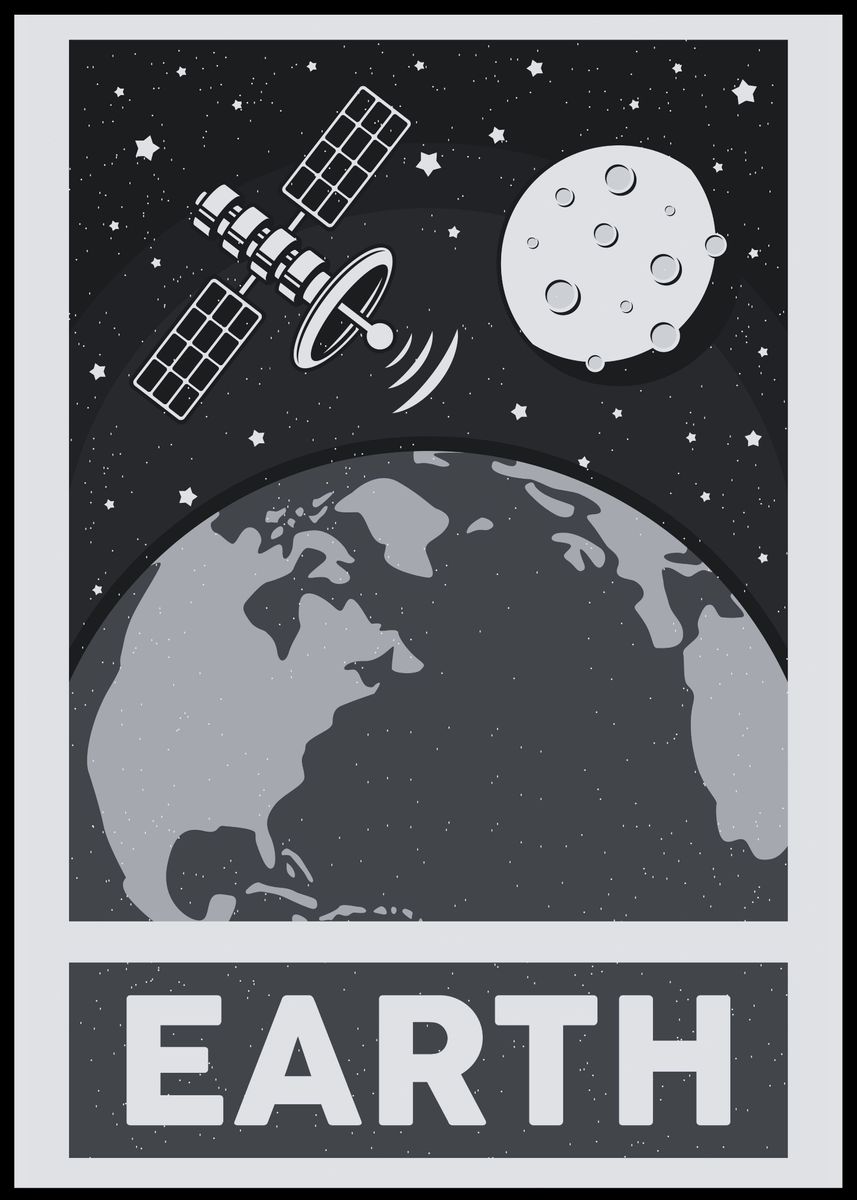 'Earth Retro Style' Poster, picture, metal print, paint by Yess | Displate