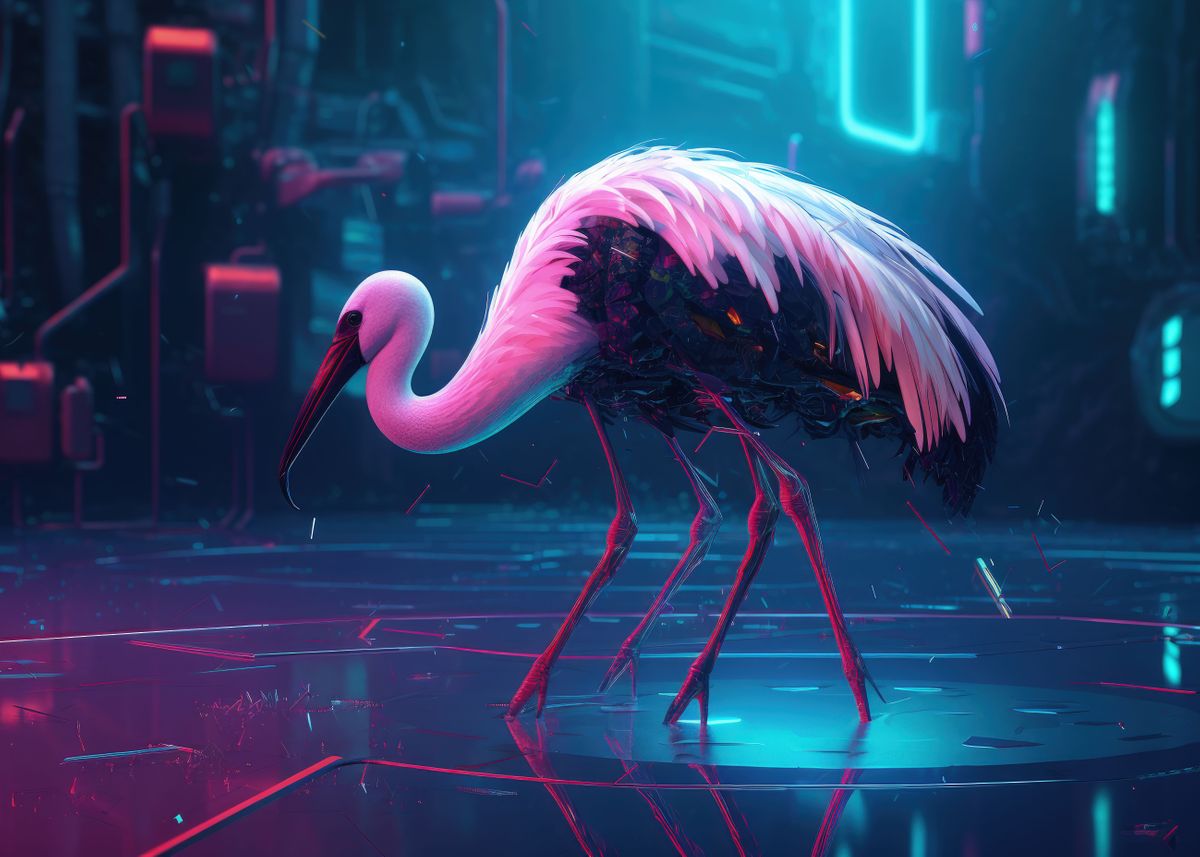 'Electric Birds' Poster by Cosmic Graphics | Displate